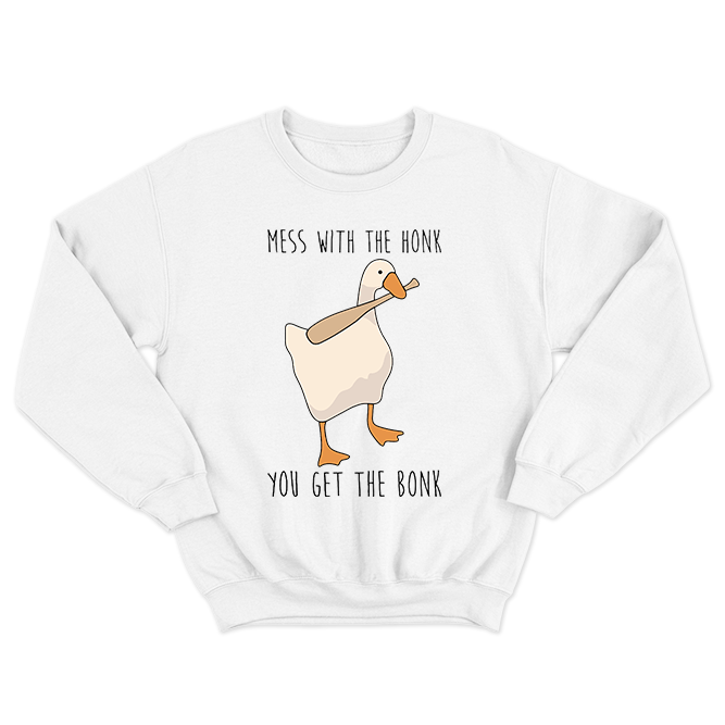 Mess With The Honk You Get The Bonk Funny Duck Baseball Bat White ...