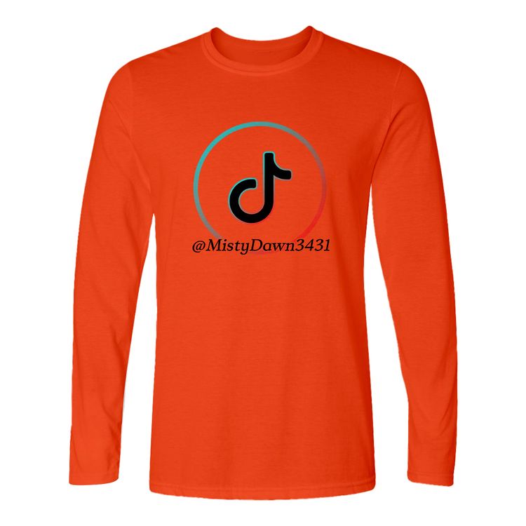 MistyDawn3431 Tik Tok Logo Orange Long Sleeved Shirt | Fan Made Fits