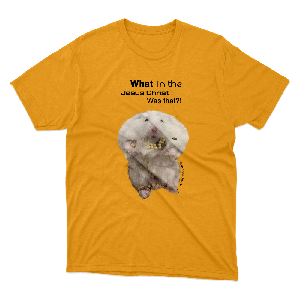 Hamster Jesus Christ Gold T-shirt | Fan Made Fits