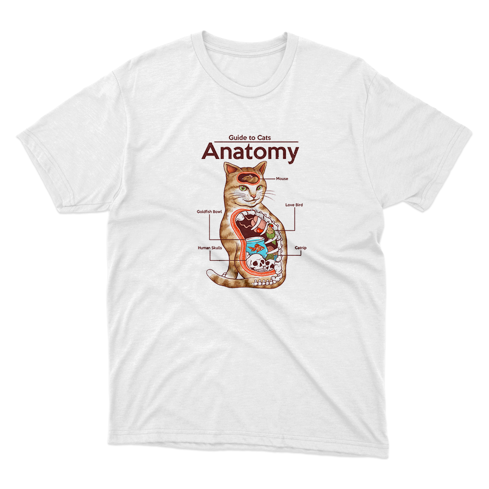 Guide to Cats Anatomy White T-Shirt | Fan Made Fits