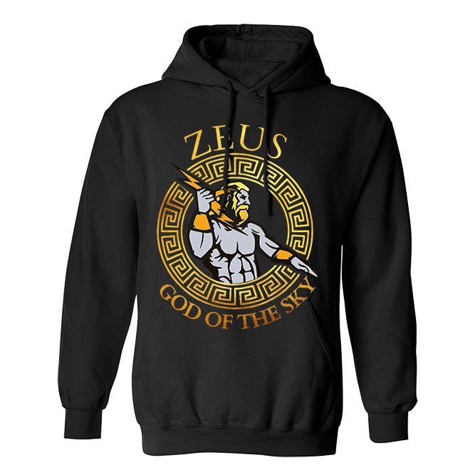 Fan Made Fits Greek Mythology Black Zeus Hoodie | Fan Made Fits